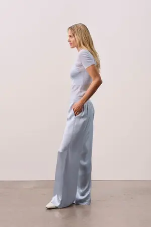 Naked Cashmere Etta Trellis Cashmere Tee - Cloud
