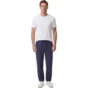 LORDS OF HARLECH Solid Linen Devon Pants - Navy
