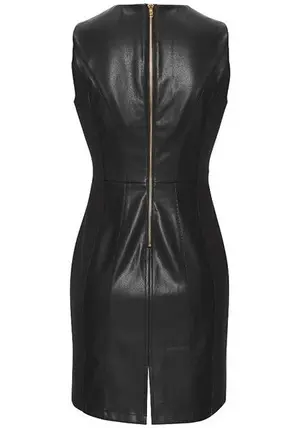 LASCANA Faux Leather V-neck Sheath Dress