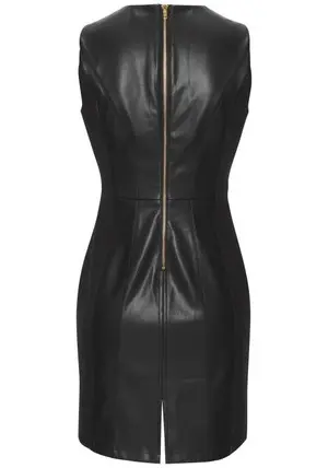 LASCANA Faux Leather V-neck Sheath Dress