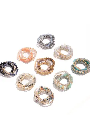 HUMANIST BEAUTY Healing Cross 4-stack Beaded Bracelets