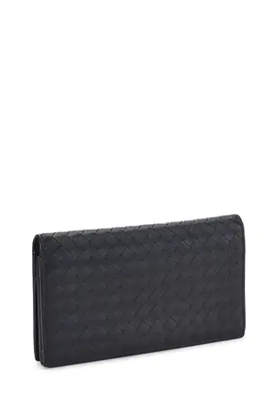 Bottega Veneta Intrecciato Long Wallet - Navy