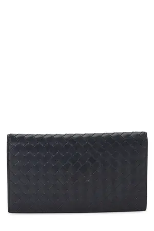 Bottega Veneta Intrecciato Long Wallet - Navy