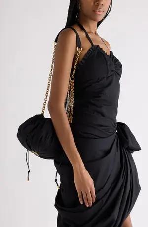 Chloé Pleated Drawstring Crossbody Bag - Black