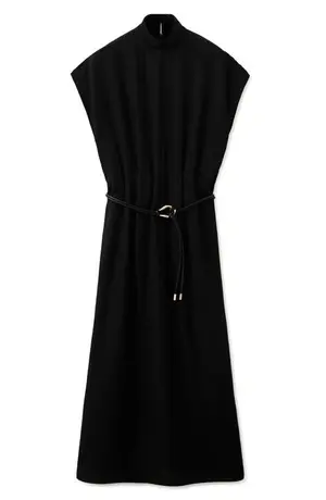 Mango Mock Neck Belted Dress