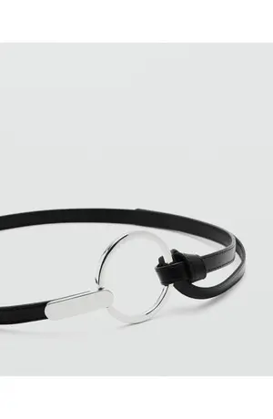 Mango Maxi Buckle Belt - Black