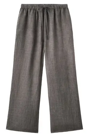 Mango Ramie Pajama Pants - Charcoal