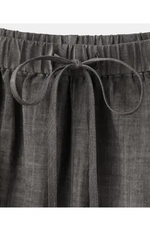 Mango Ramie Pajama Pants - Charcoal