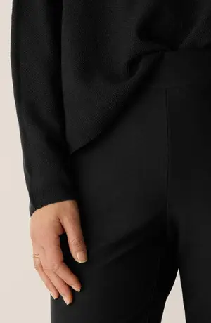 Eileen Fisher Slit Back Slim Cropped Pants - Black