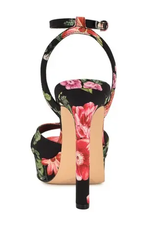 Nine West Ankle Strap Platform Sandals - Black