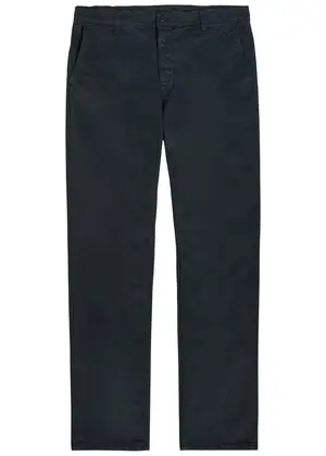 Nudie Jeans Alvin Straight-leg Stretch-cotton Trousers - Navy