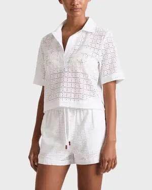 Vilebrequin Geometric Broderie Anglaise Fallon Shirt