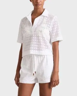 Vilebrequin Geometric Broderie Anglaise Fallon Shirt