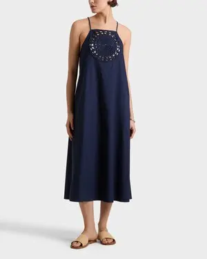 Vilebrequin Crochet Medallion Poplin Midi Dress