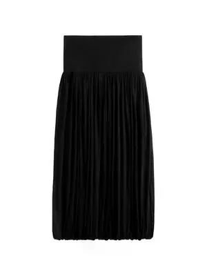 TOTEME Gathered Midi Skirt - Black