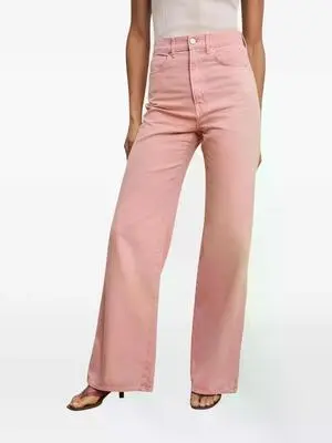 Veronica Beard Taylor High-rise Wide Leg Jeans - Pink