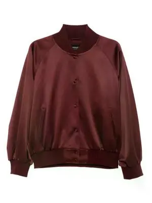 Cynthia Rowley Satin Bomber Jacket - Red