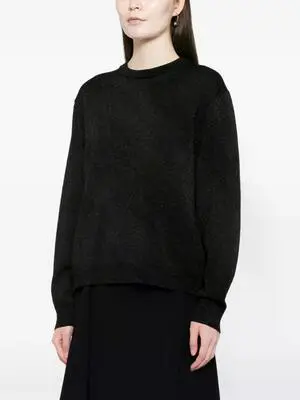 Cynthia Rowley Metallic Crew-neck Sweater - Black