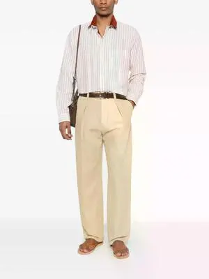 SAMSOE SAMSOE Saryan X Striped Pocket Shirt - Neutrals