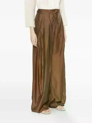 THELATEST Pleated Palazzo Pants - Brown