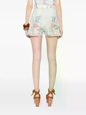 Charo Ruiz Ibiza Floral Belted Shorts - Blue