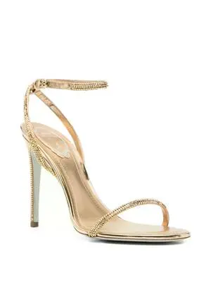 Rene Caovilla Ellabrita Embellished Heeled Sandals - Gold