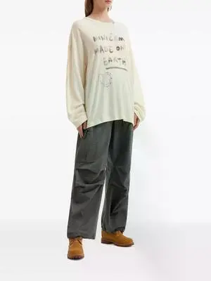 MINI CREAM Lettering-print T-shirt - Neutrals