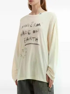 MINI CREAM Lettering-print T-shirt - Neutrals