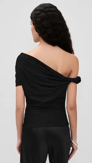 Paris Georgia Ida Asymmetrical One-shoulder Top - Black