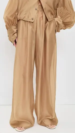 THE LATEST Dora Petite Popeline Trousers - Nude