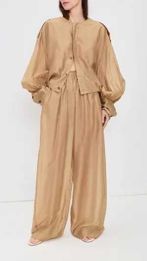 THE LATEST Dora Petite Popeline Trousers - Nude
