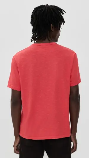 ALEX MILL Standard T-shirt In Slub Cotton - Fire Red