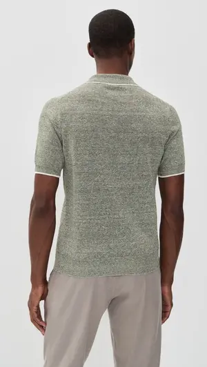 Fedeli Poldo Irlanda Cotton Linen Polo - Olive