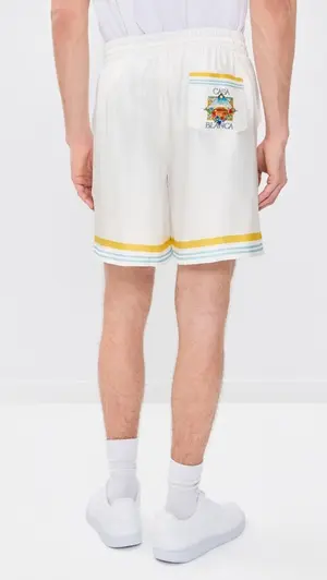 Casablanca Tennis Landscape Silk Shorts