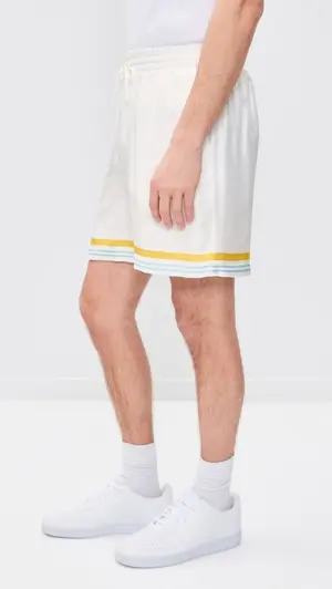 Casablanca Tennis Landscape Silk Shorts