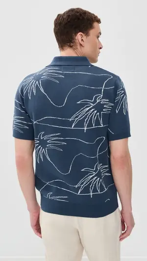 FAR AFIELD The Palms Knit Collared Shirt