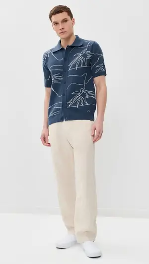 FAR AFIELD The Palms Knit Collared Shirt