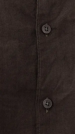 Nn07 Enzo Linen Shirt - Deep Truffle