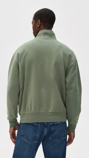 Madewell Quarter Zip Pullover - Olive Slate