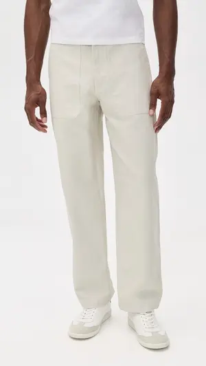 Madewell Garment Dye Slub Sateen Baker Pants - Stone