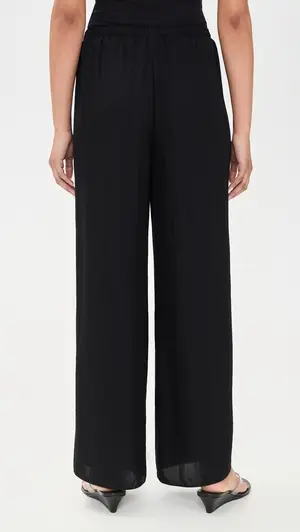 Theory Slit Cuff Wide Leg Pants - Black