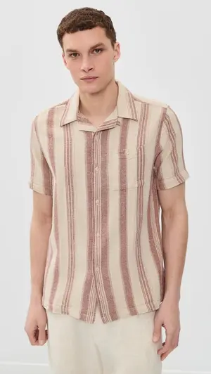 FAR AFIELD Dobby Stripe Selleck Shirt