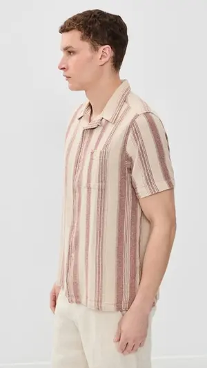 FAR AFIELD Dobby Stripe Selleck Shirt