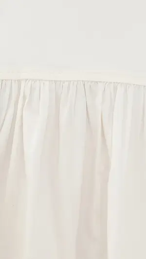 GANNI Frill-sleeve Poplin Top - Egret