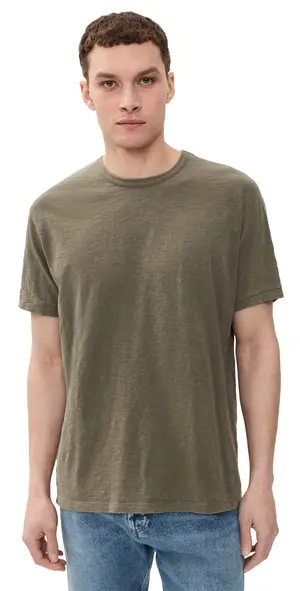 ALEX MILL Slub Tee - Olive Grey