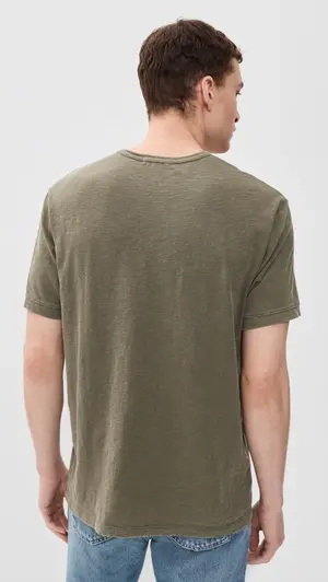 ALEX MILL Slub Tee - Olive Grey