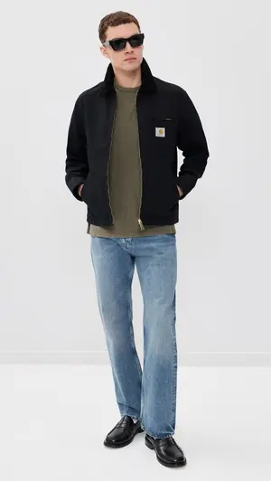 ALEX MILL Slub Tee - Olive Grey