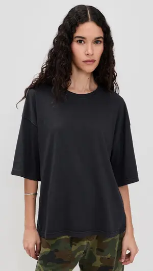 Free People Oversized Crewneck Tee - Black