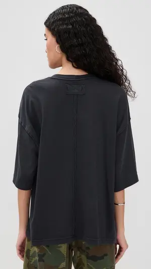 Free People Oversized Crewneck Tee - Black