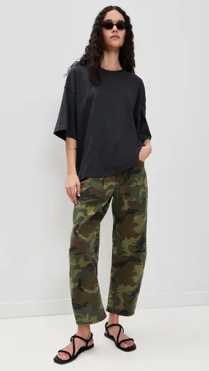 Free People Oversized Crewneck Tee - Black